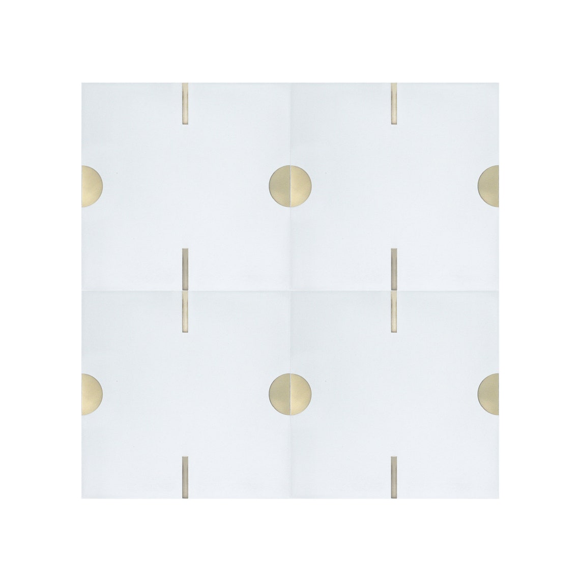 Stamp White Cement Tile With Brass Inlay | Etsy