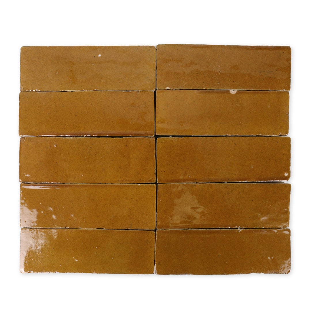 Handmade Moroccan Zellige 2x6 Cognac Brown Terracotta Tile - Sample - Etsy