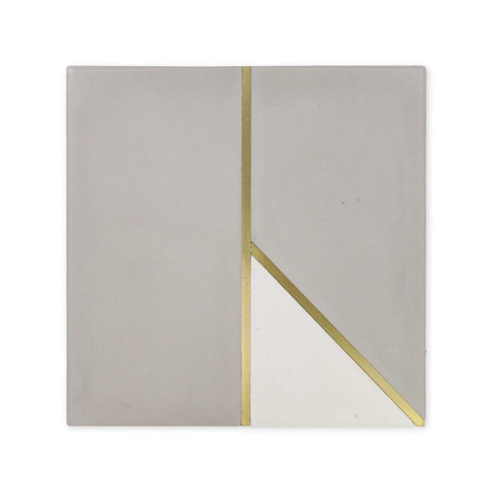 Bow Tie Grey Cement Tile With Brass Inlay - Etsy