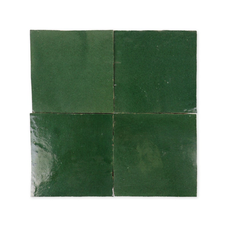 Handmade Moroccan Zellige 4x4 Emerald Green Terracotta Tile - Etsy