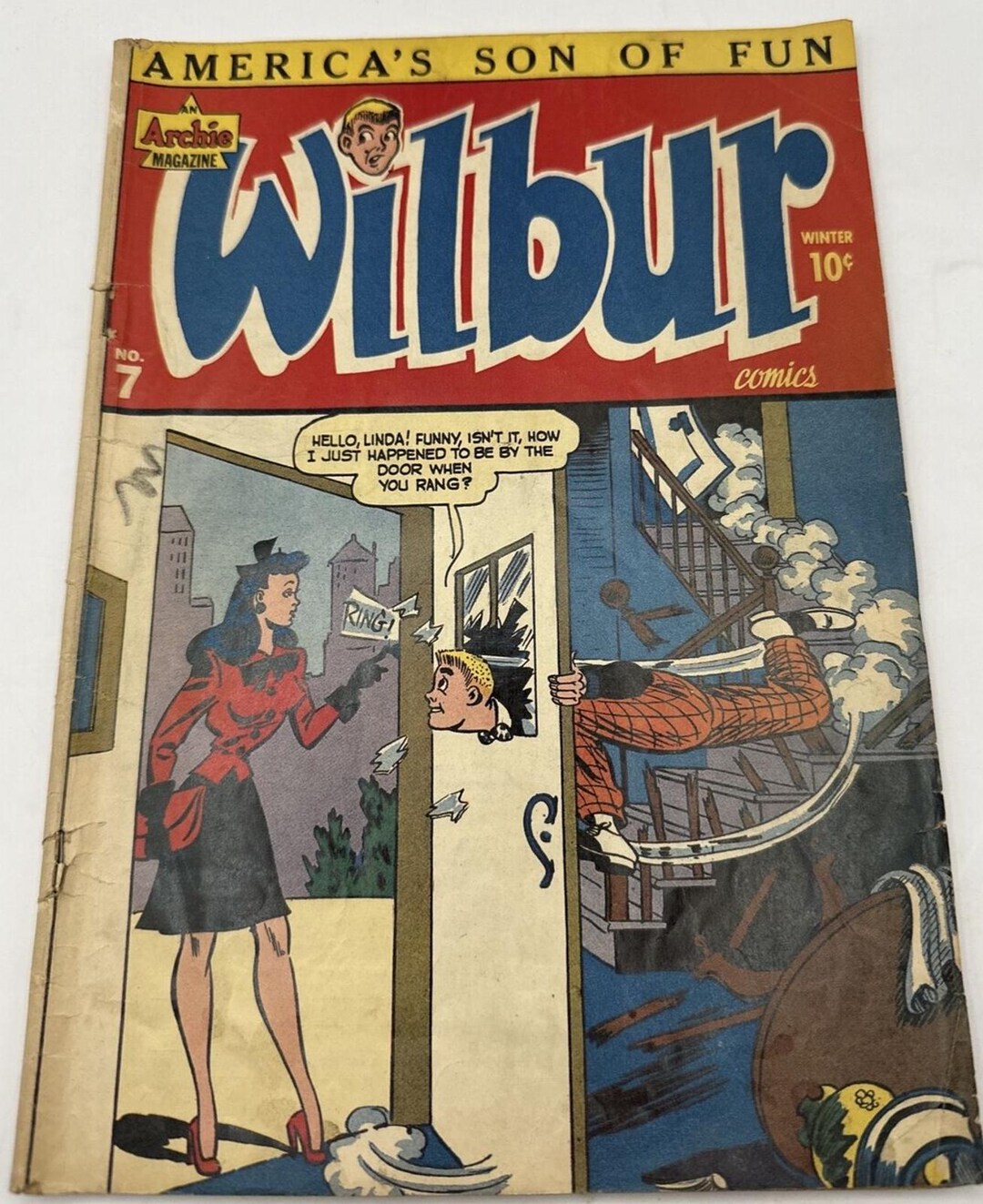 Wilbur Comics 7 1945 1st Archie Brand Emblem Vintage Comic Book Golden ...