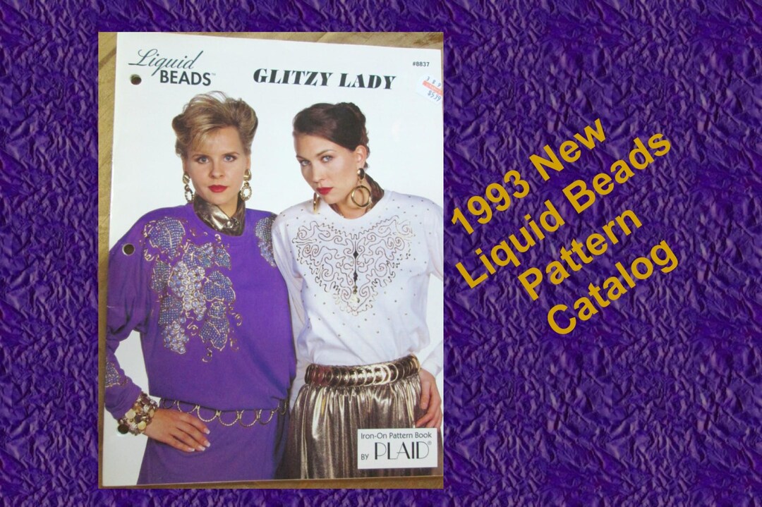 Vintage 1993 Glitzy Lady Iron-on Pattern Book: Liquid Beads Designs ...