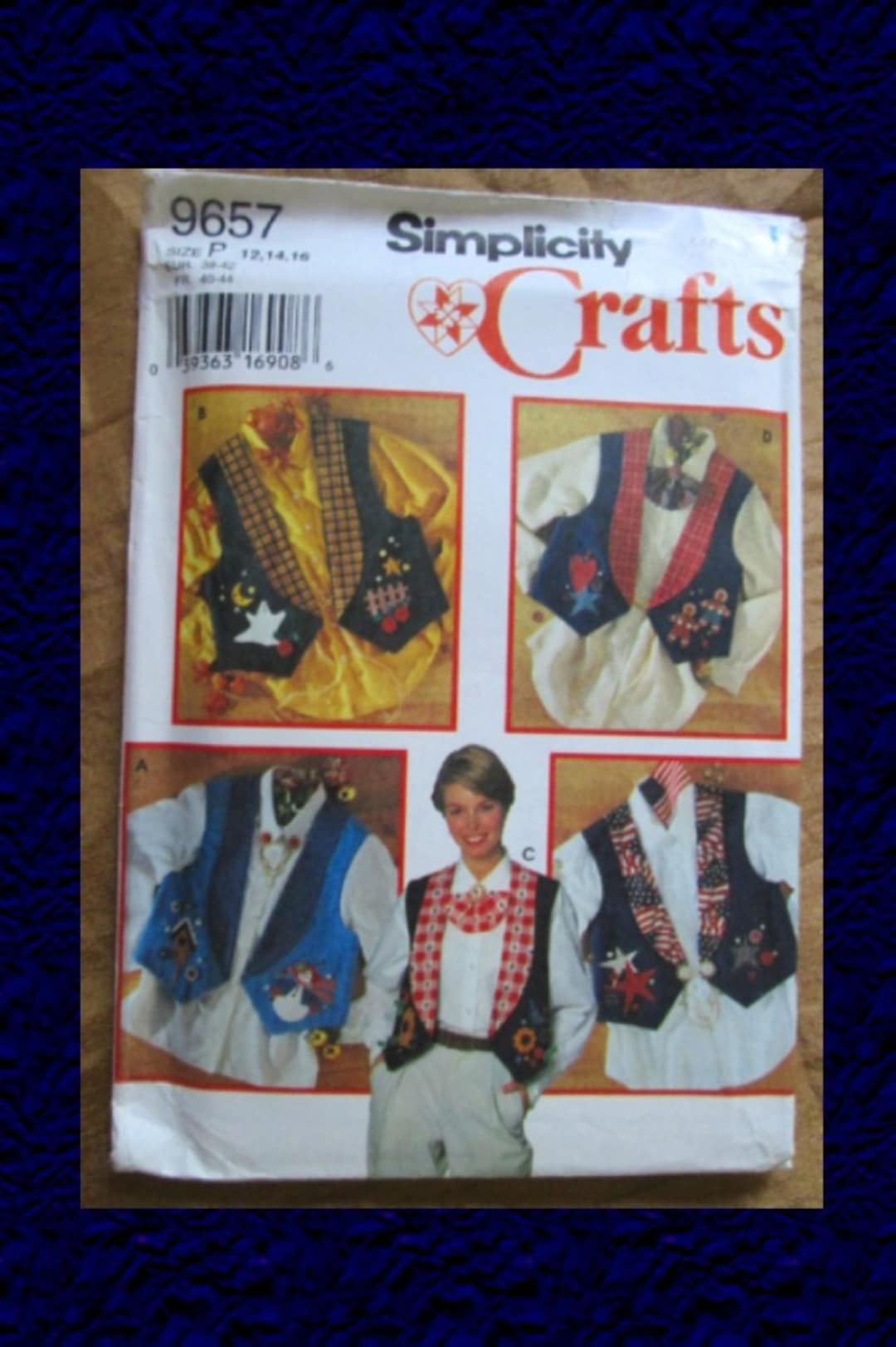 Vintage 1995 Simplicity Vest Pattern: Seasonal Holiday Appliqués (sizes ...