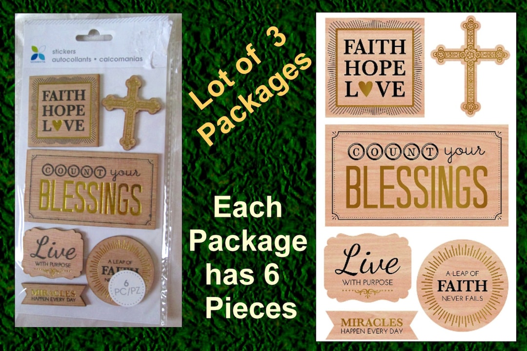 Faith Wood Stickers: Religious Scrapbook Embellishments (LOT of 3) - Etsy