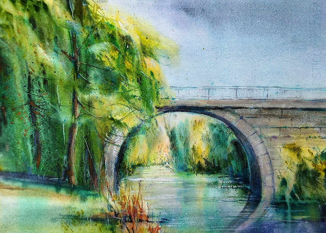 Original Watercolor Painting, Landscape Painting, Original French Art ...