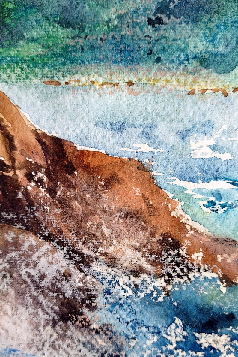 Original Watercolor Painting Seaside Painting Seascape Watercolor ...