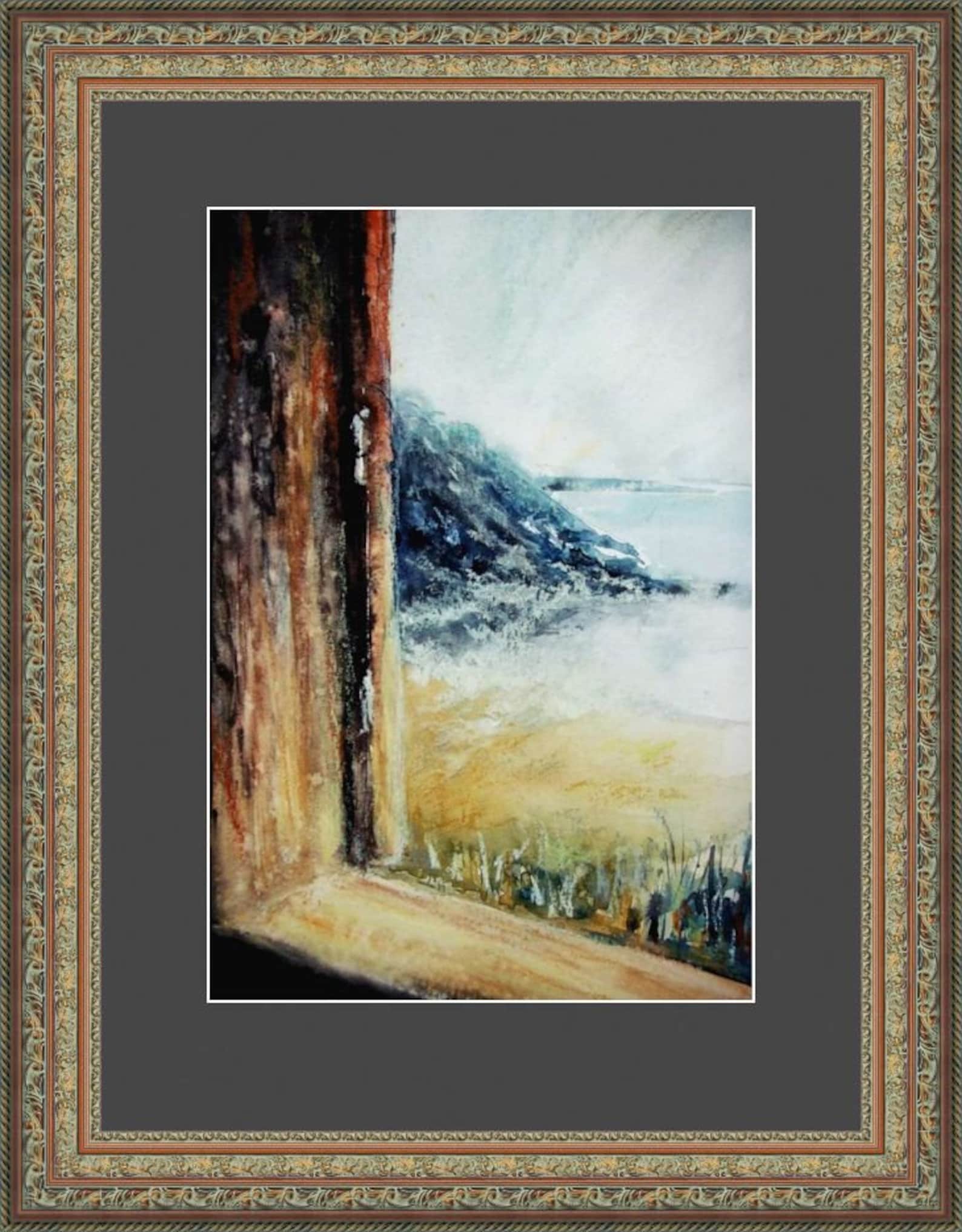 Original Watercolor Painting Seaside Landscape Seascape Art Seascape ...