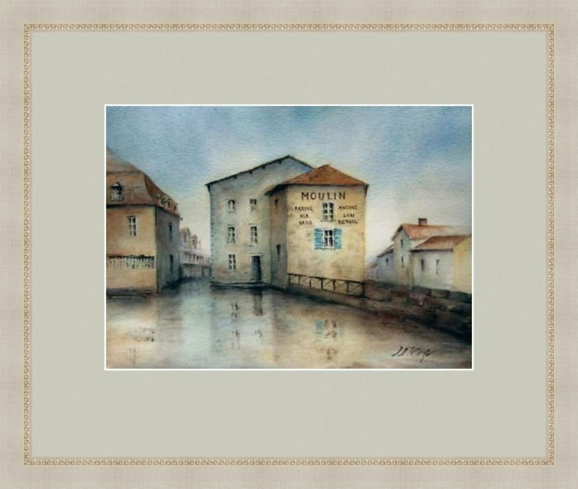 Original Watercolor Painting,mill Painting,watercolor Art, Original ...