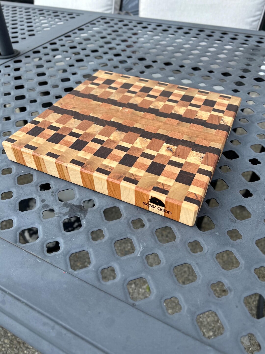 Random Design End Grain Cutting Board - Etsy