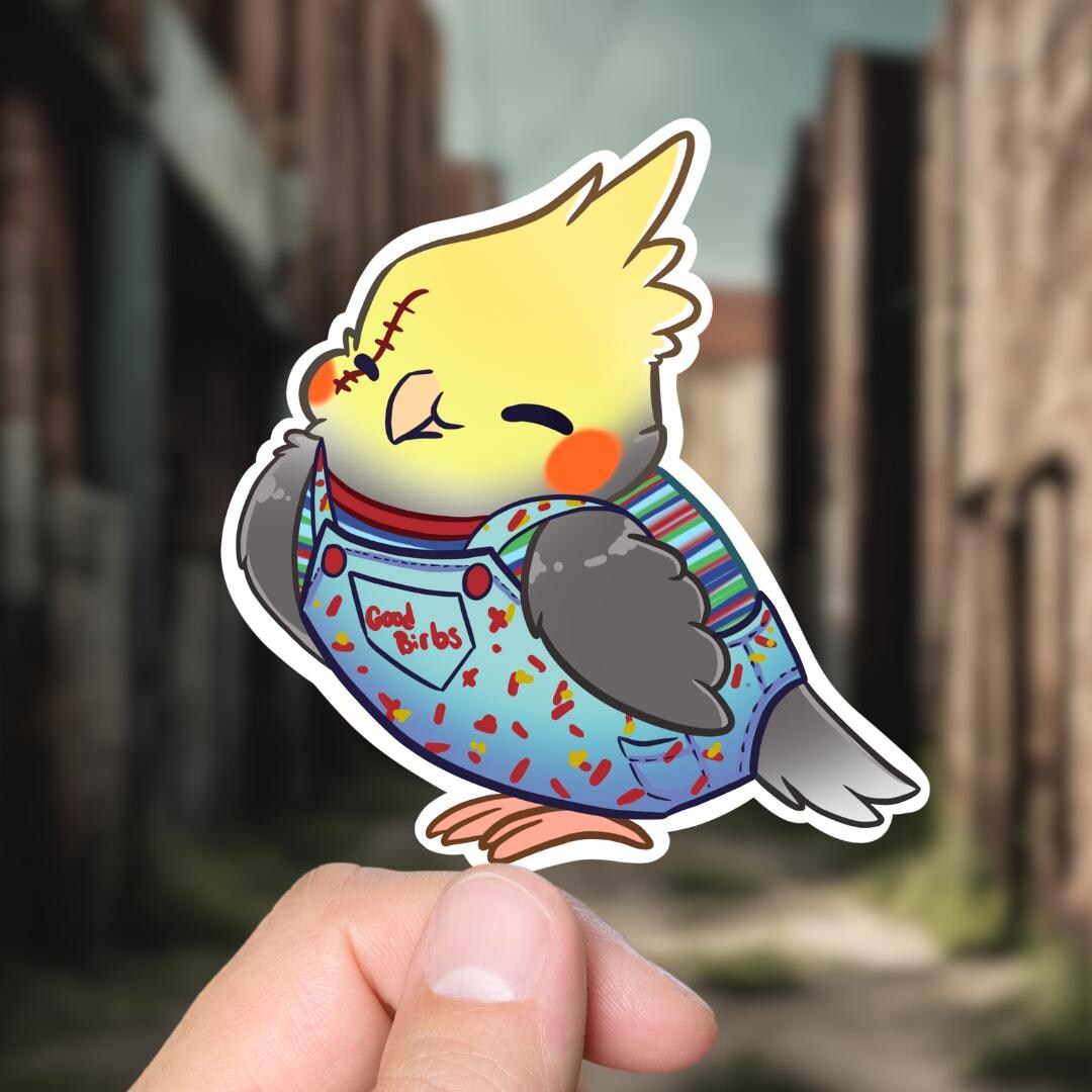 Chucky Cockatiel, Cute Animal Sticker, Kawaii Sticker Decor, Chucky ...