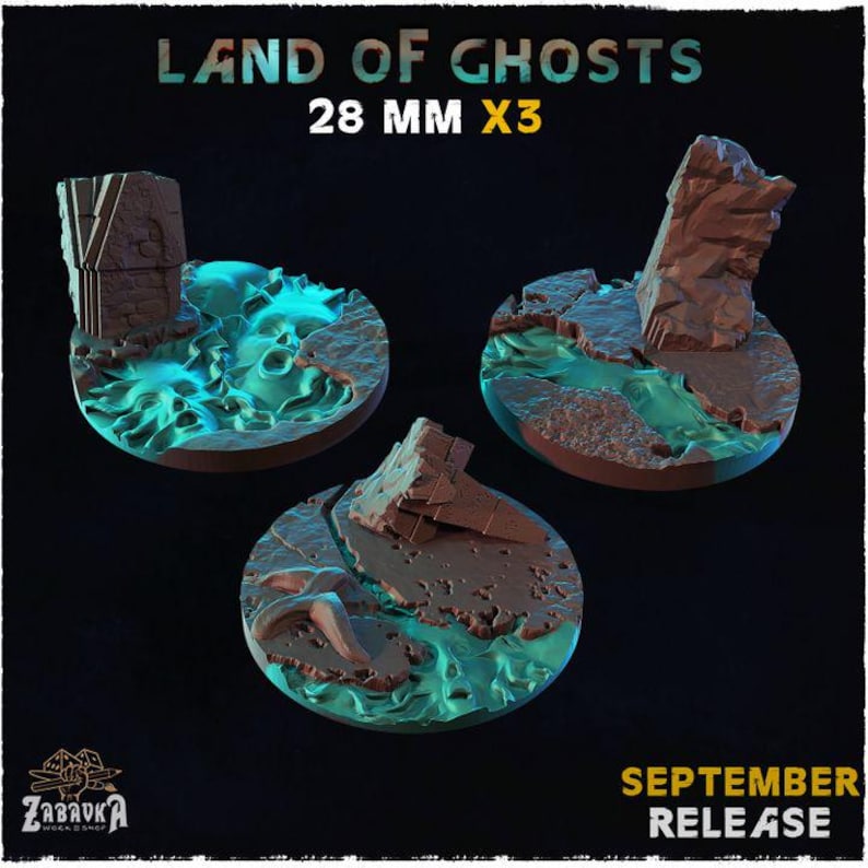 Land of Ghosts - Resin Printed Wargaming Bases - Etsy