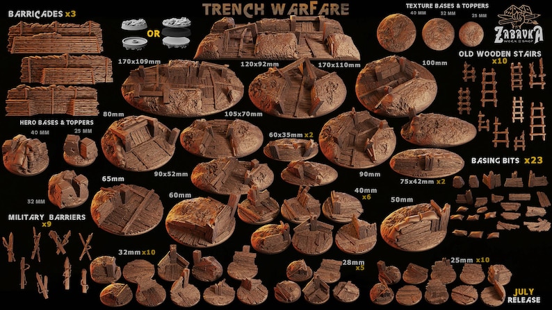 Trench Warfare - Resin Printed Trench Crusade Base and Toppers - Etsy