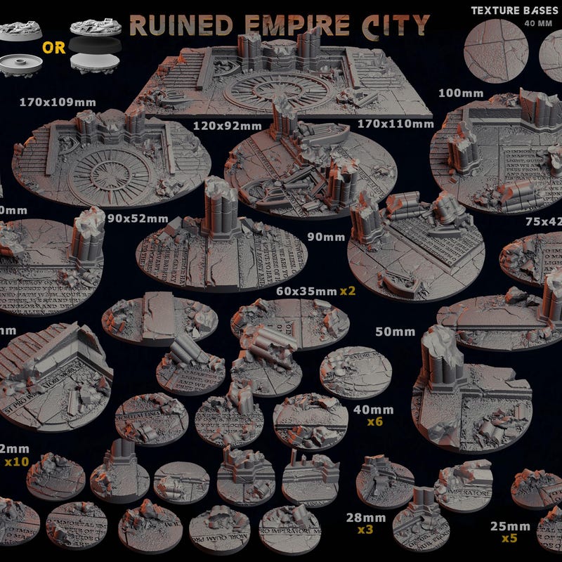 Miniature Ruined City Bases - Etsy