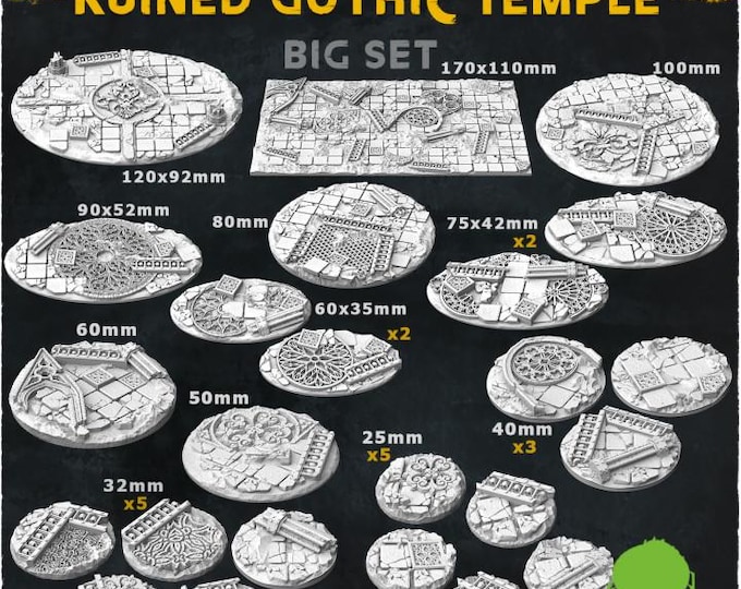 Ruined Gothic Castle Wargames Bases and Toppers Miniature Bases - Etsy