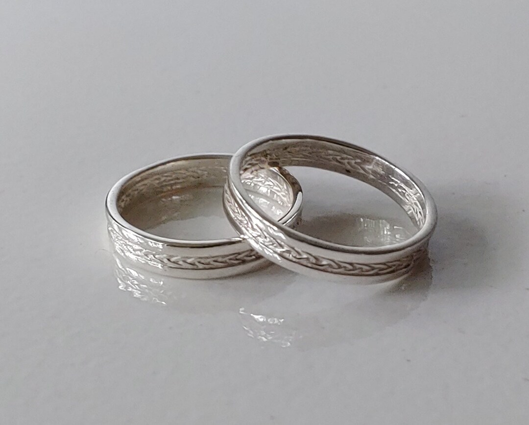 Fancy and Delicate Braided Simple Silver Band ,every Day Cool Silver ...