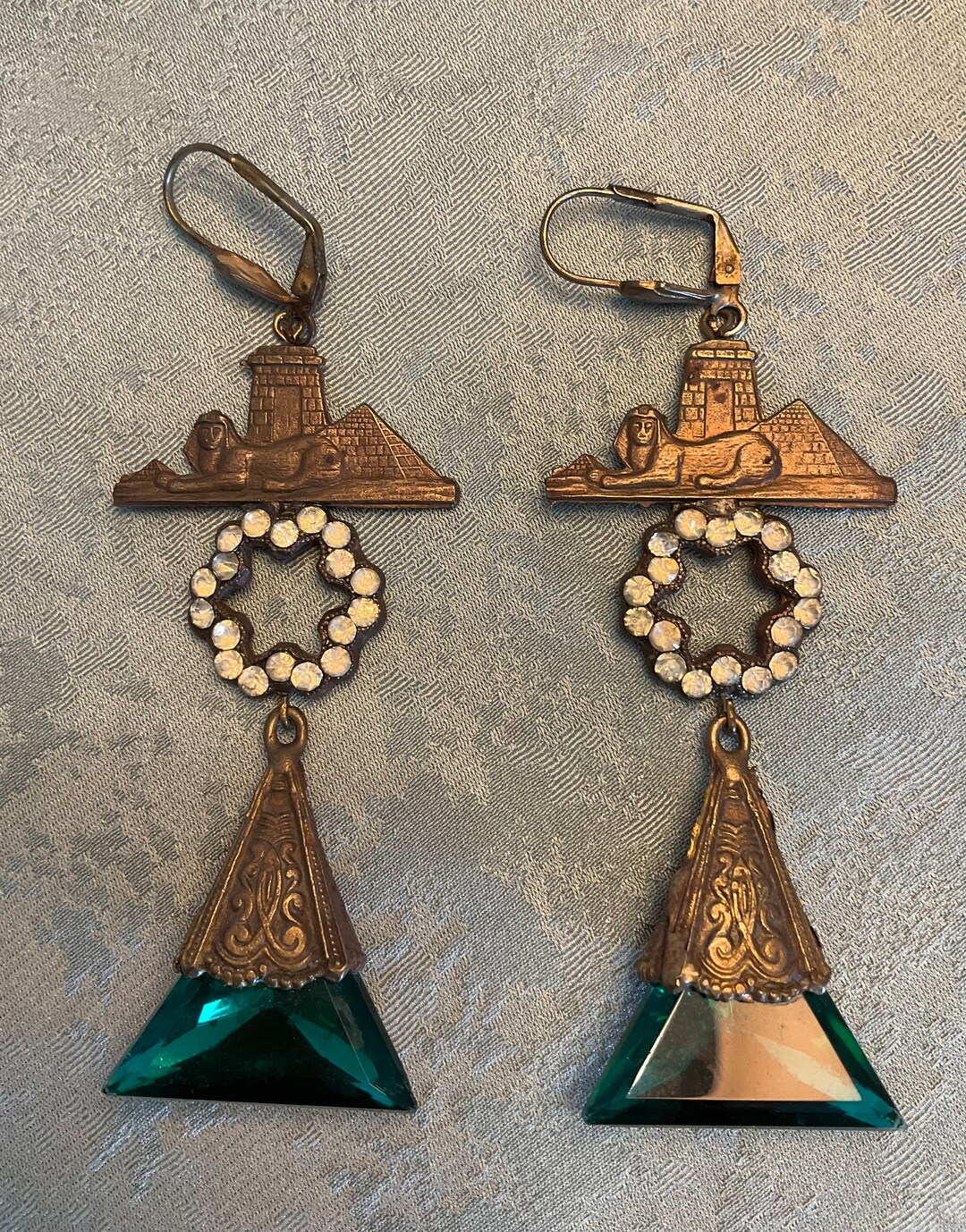 Vintage Czech Art Deco Egyptian Revival Sphinx Earrings Circa 1920-1930 ...