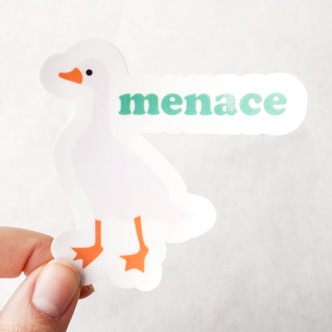 White Duck Menace Die Cut Sticker - Etsy