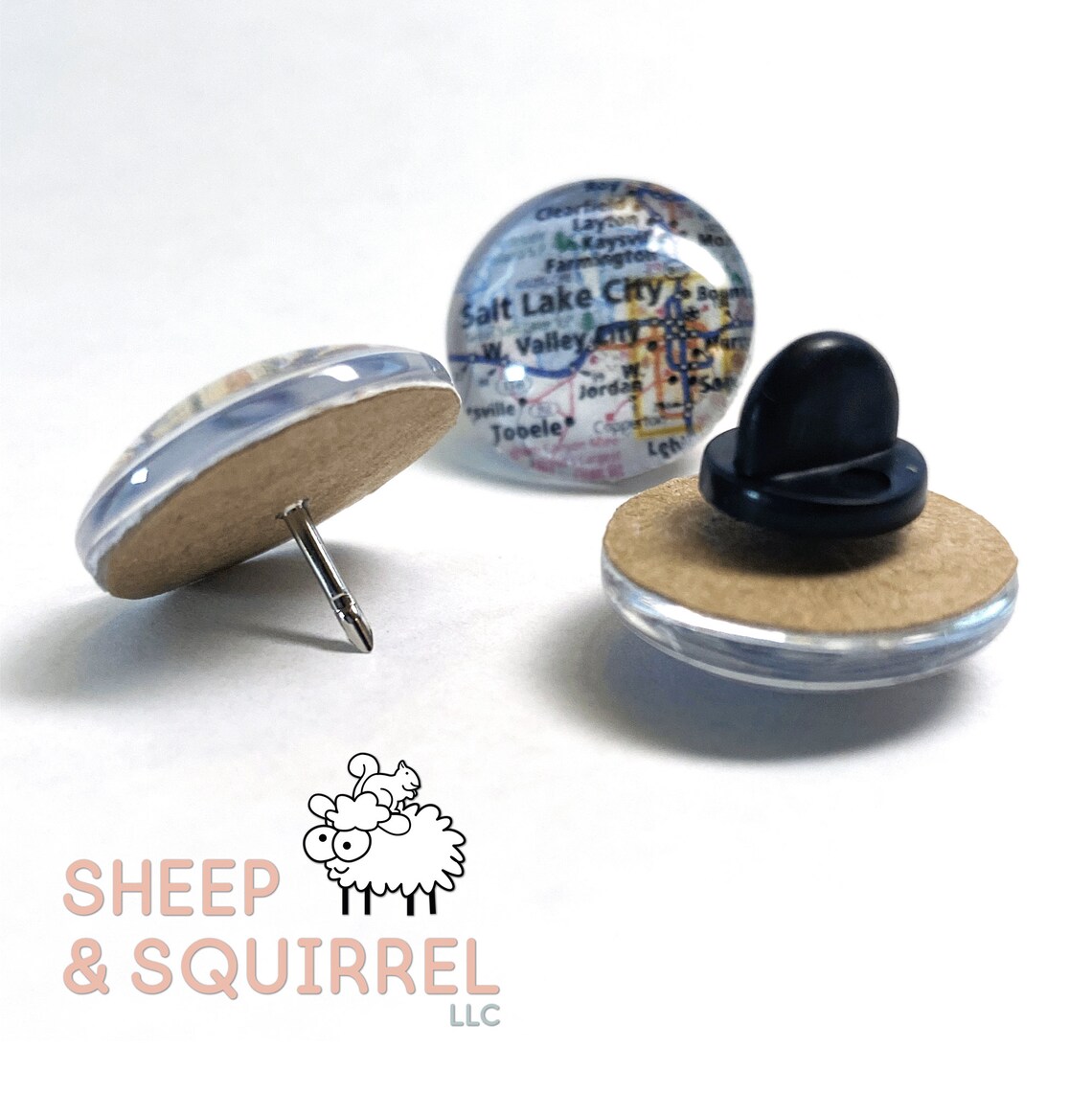 Custom Location Glass Dome Map Push Pin Tacks - Etsy