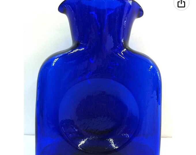 Blenko Cobalt Blue Water Bottle or Flower Vase Hand Blown Glass - Etsy