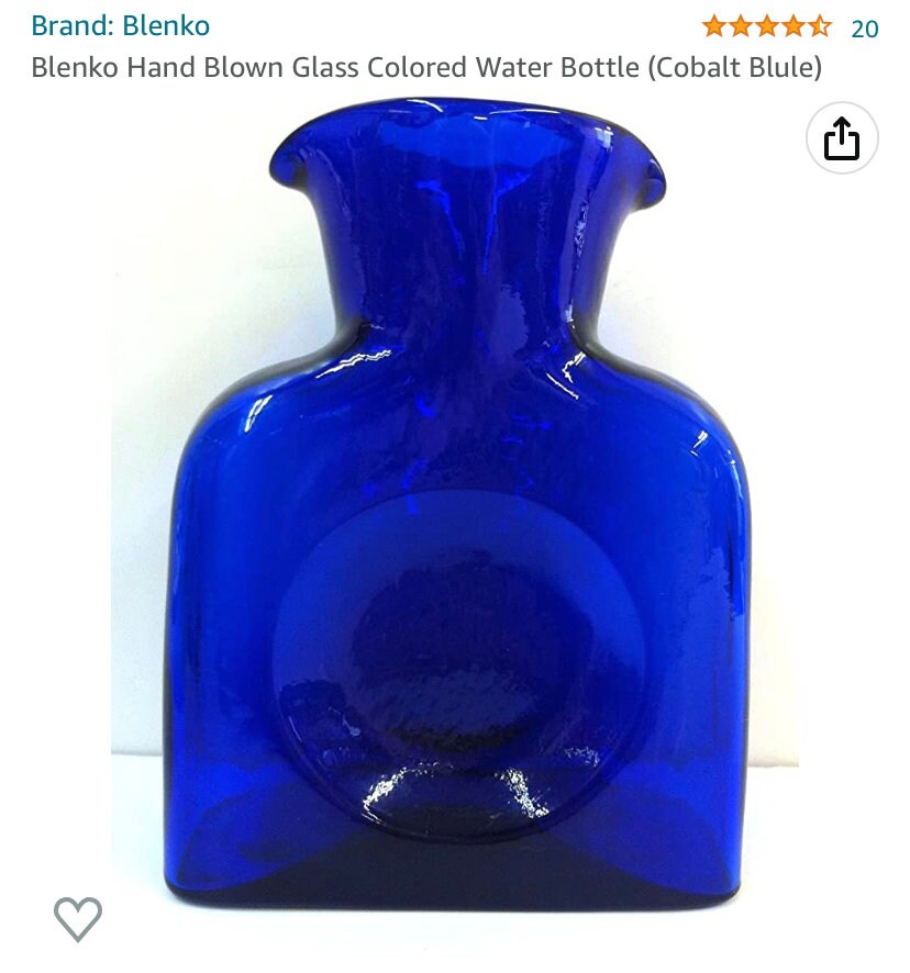 Blenko Cobalt Blue Water Bottle or Flower Vase Hand Blown Glass - Etsy