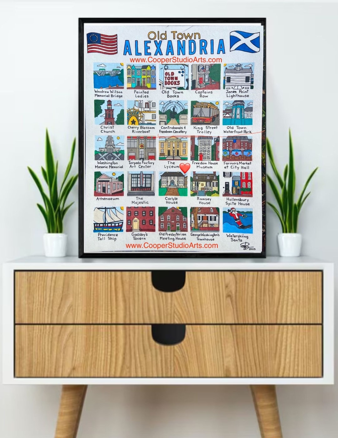 Old Town Alexandria Art Print: Historic Virginia Landmarks (11”x14”) - Etsy