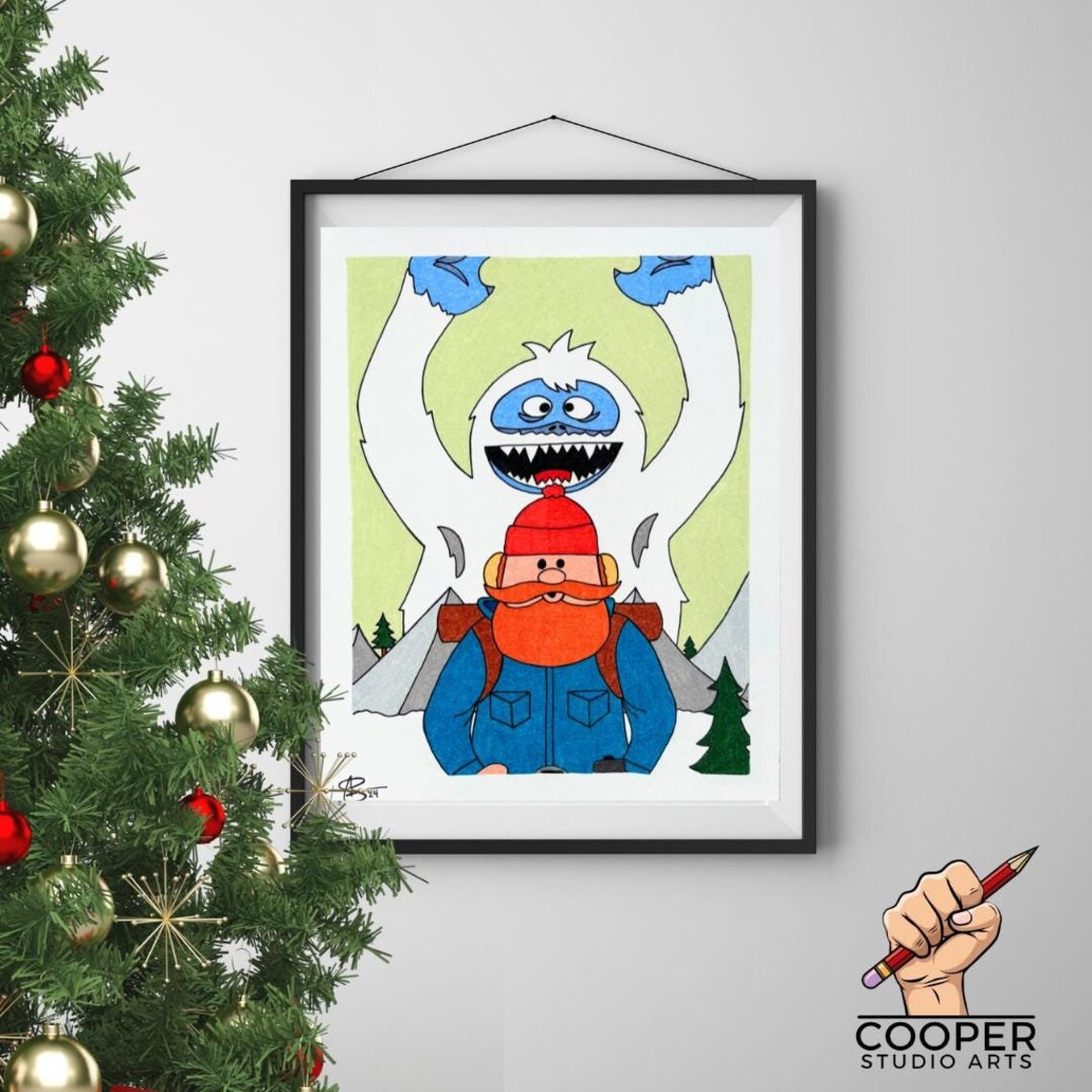 Bumble & Yukon Cornelius Holiday Art Print – Classic Rudolph Characters ...