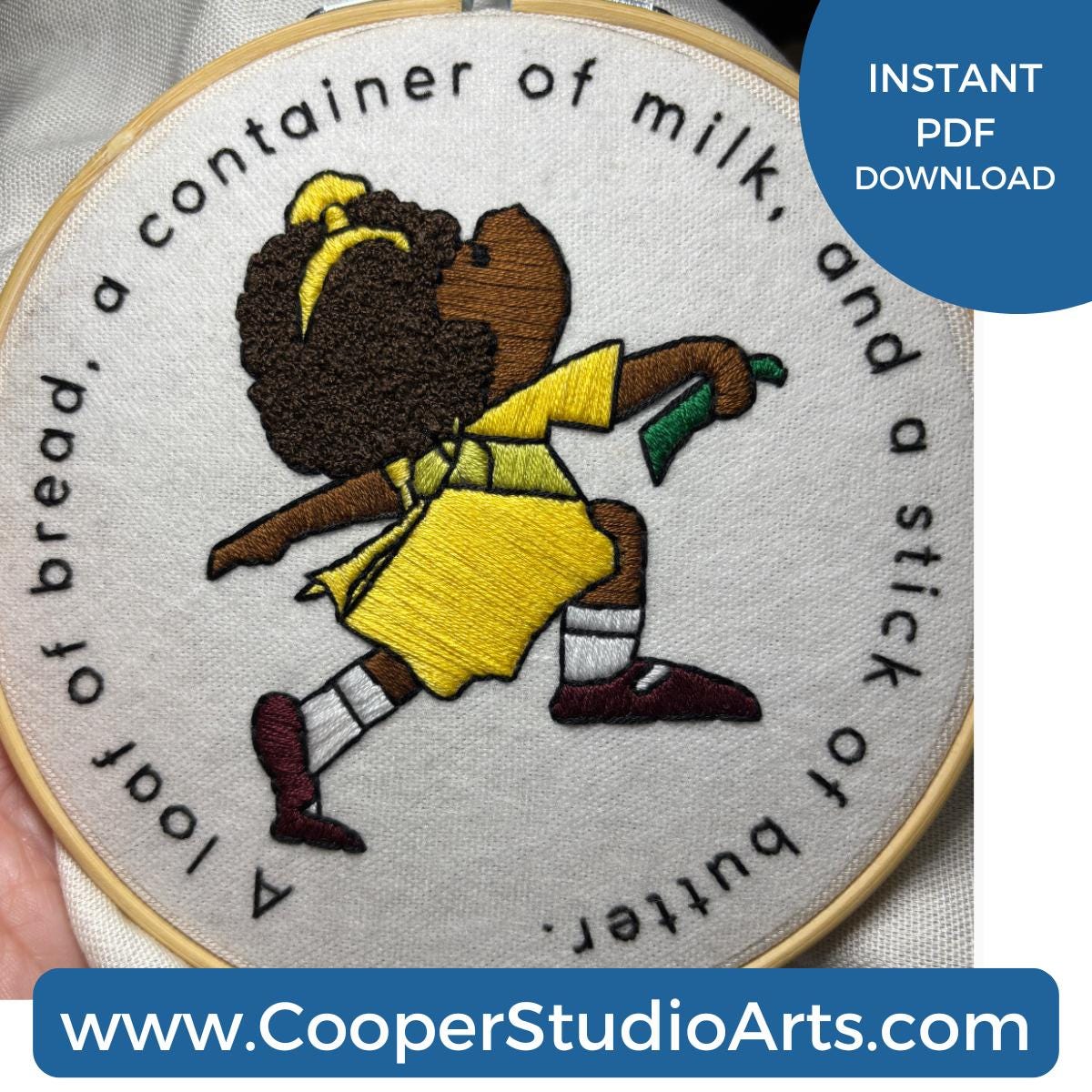 Sesame Street Embroidery Pattern: Bread, Milk, Butter (PDF Download) - Etsy