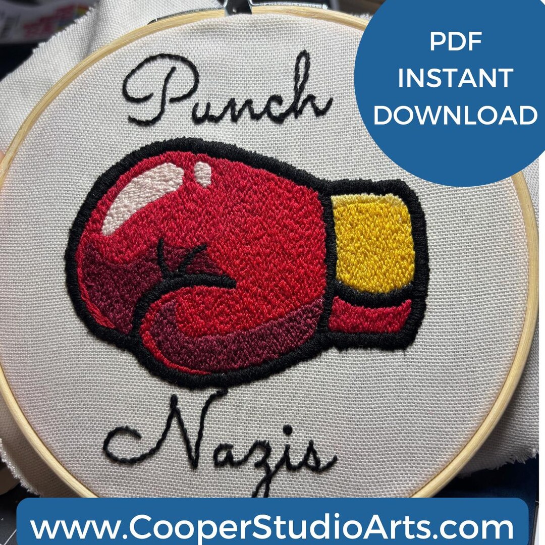 6" Punch Nazi's Hand Embroidery Pattern PDF INSTANT Download, Hoop Art ...