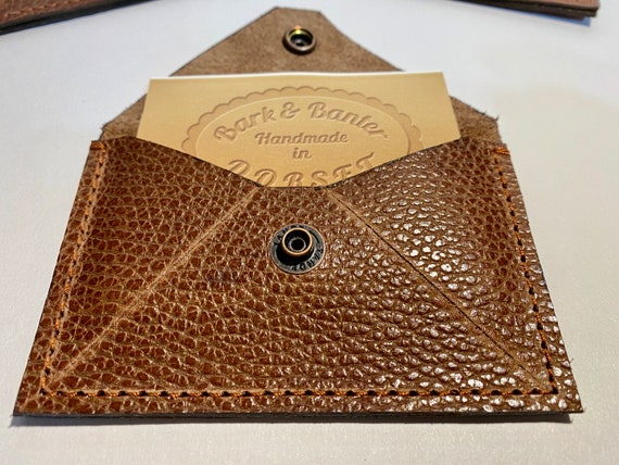 Brown Leather Leather Card Holder / Wallet Leather Wallet | Etsy