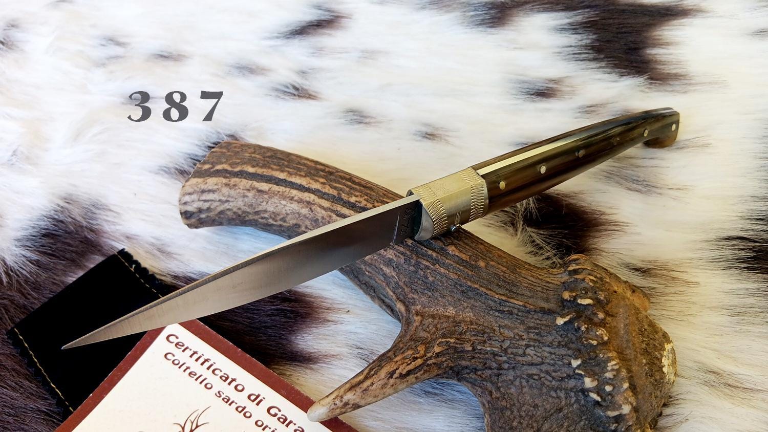 SARDINIAN ARTISAN KNIFE Pattadese Blade 10 Cm, Ram Horn Handle With ...