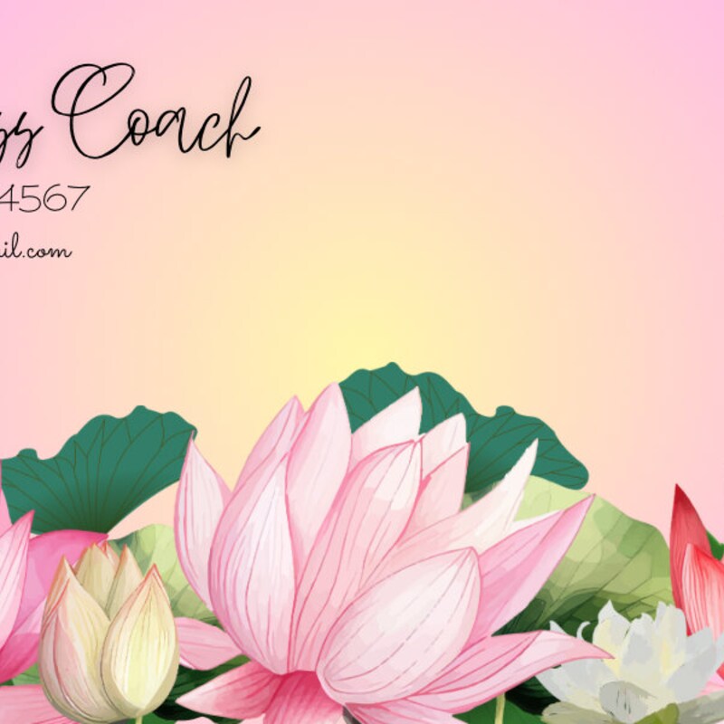 Lotus Business Cards Template - Etsy