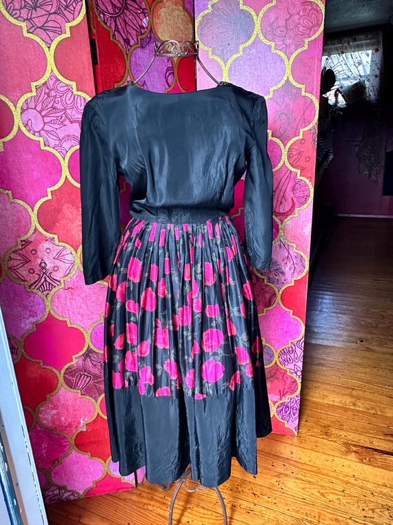 Vintage 1950’s Grace Kelly-style rose silk cocktail d… - Gem