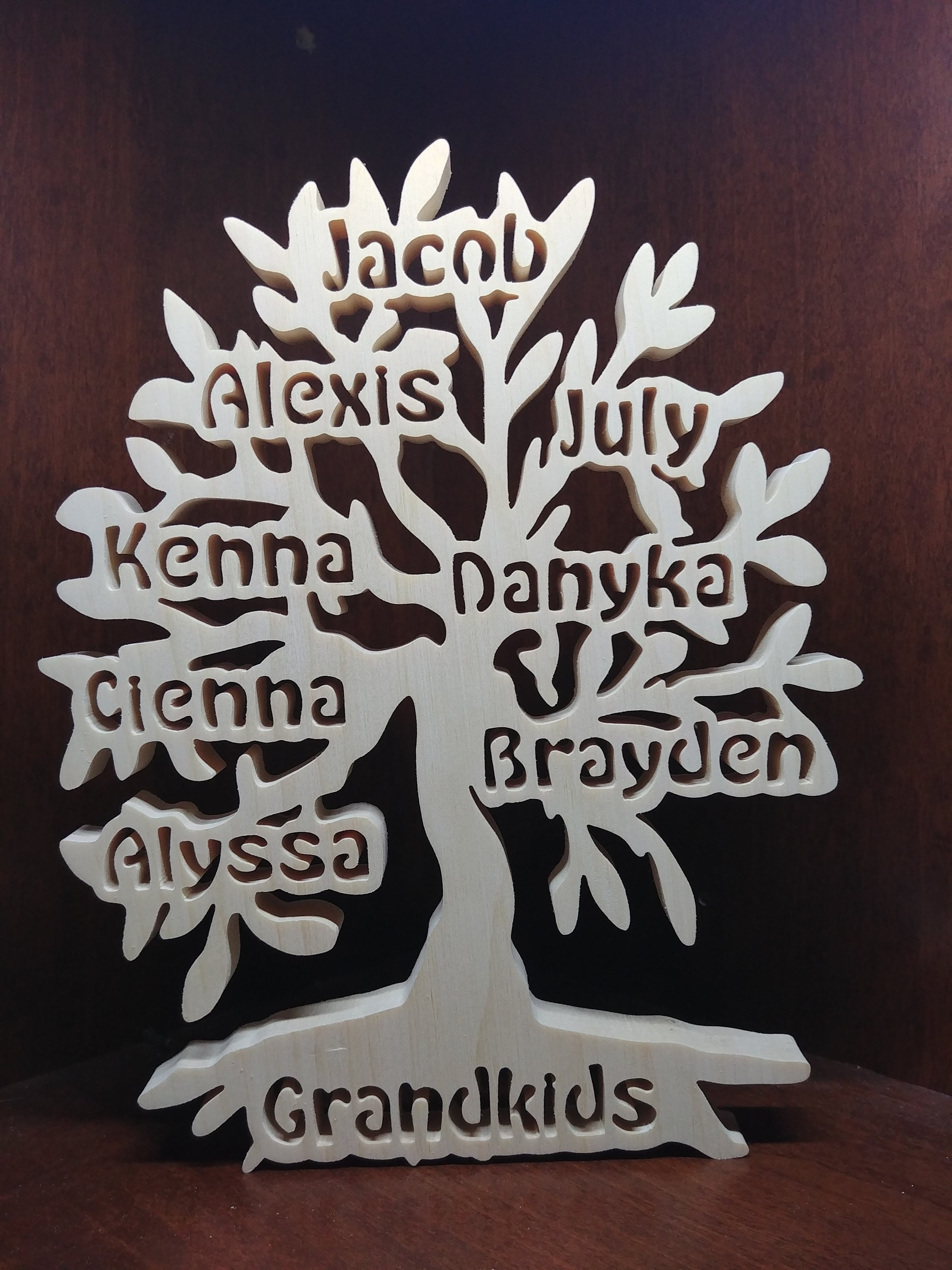 Personalized Natural Wood Family Tree - Etsy