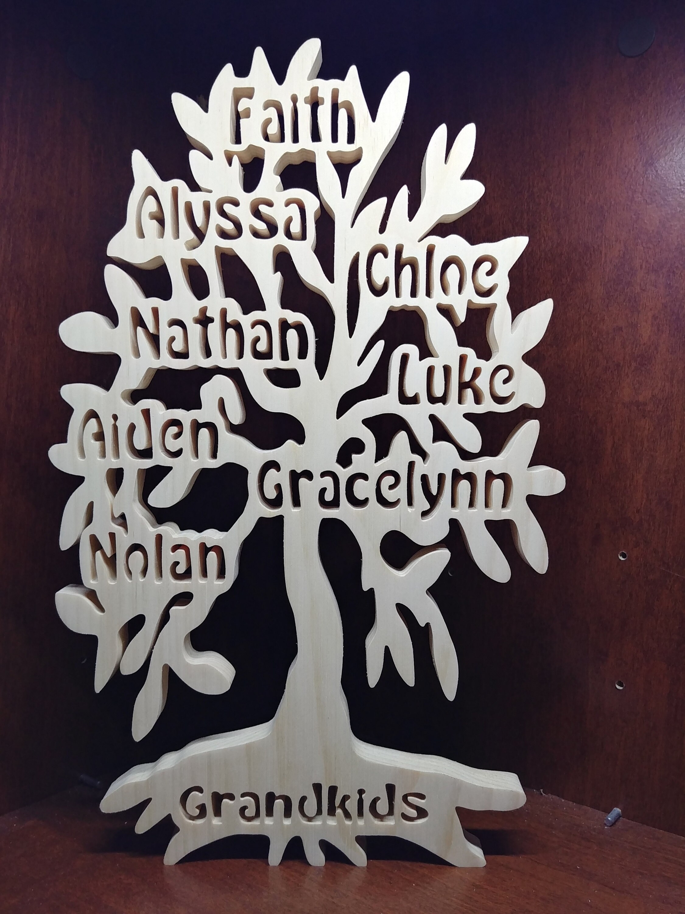 Personalized Natural Wood Family Tree - Etsy