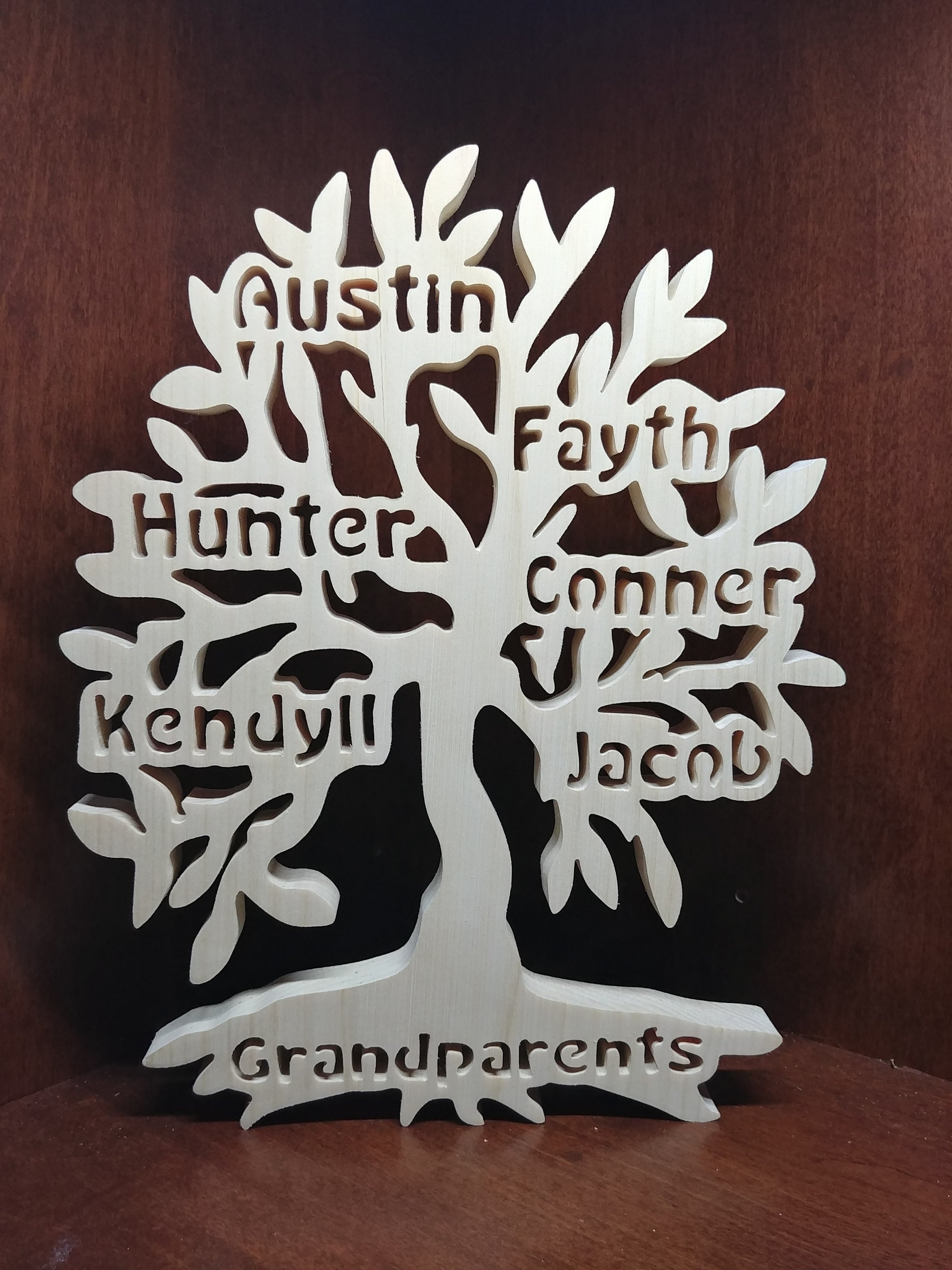 Personalized Natural Wood Family Tree - Etsy