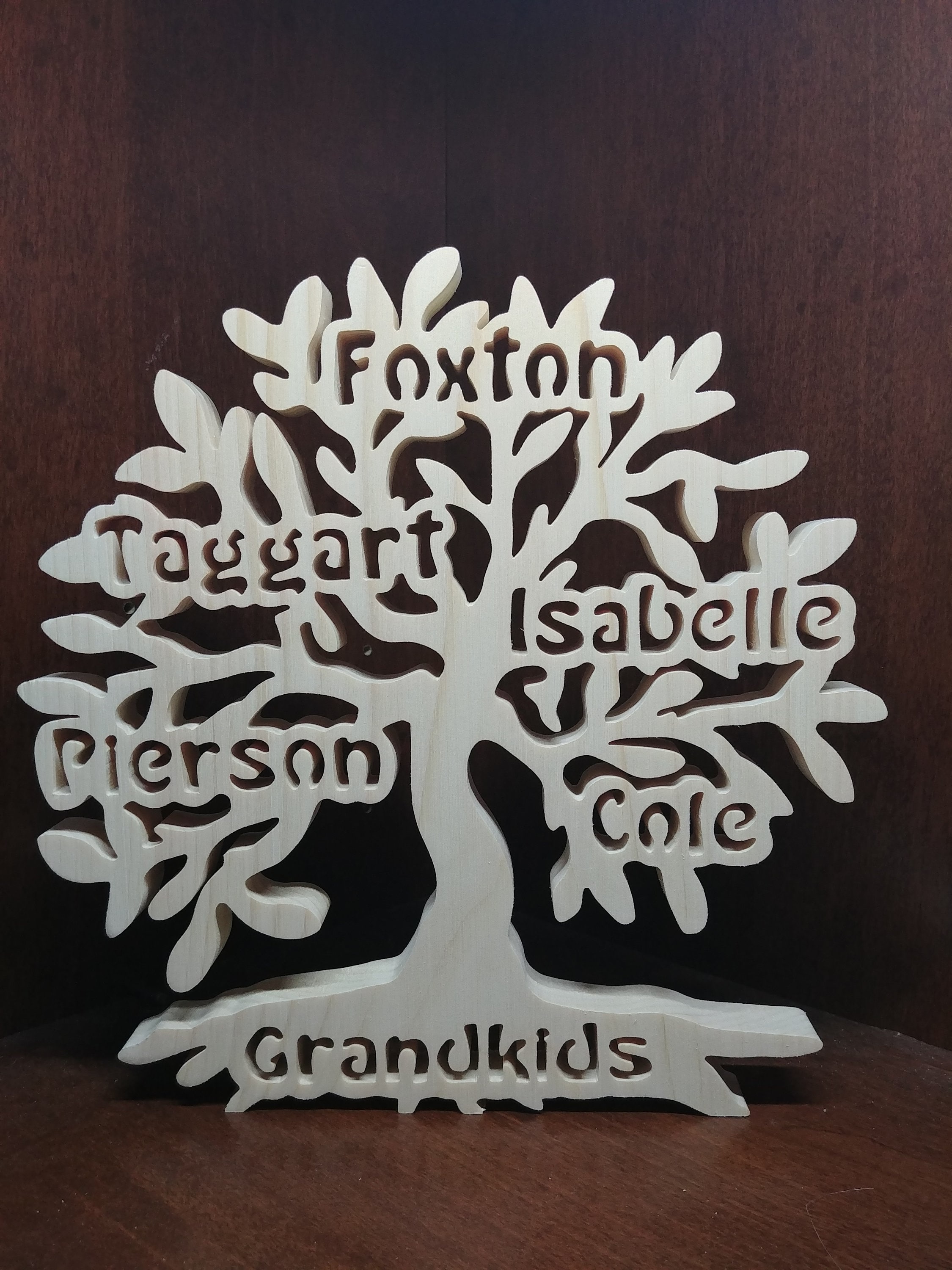 Personalized Natural Wood Family Tree - Etsy