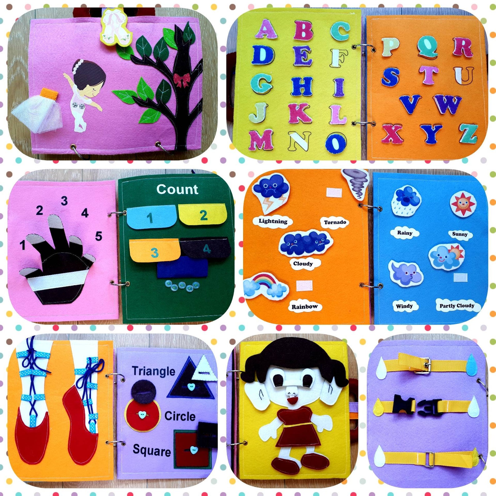 Quiet Busy BOOK for Toddler Preschooler 12 Pages Ballerina | Activity ...