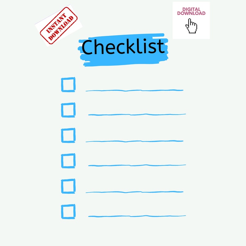 Simple Check List Printable Instant Download - Etsy
