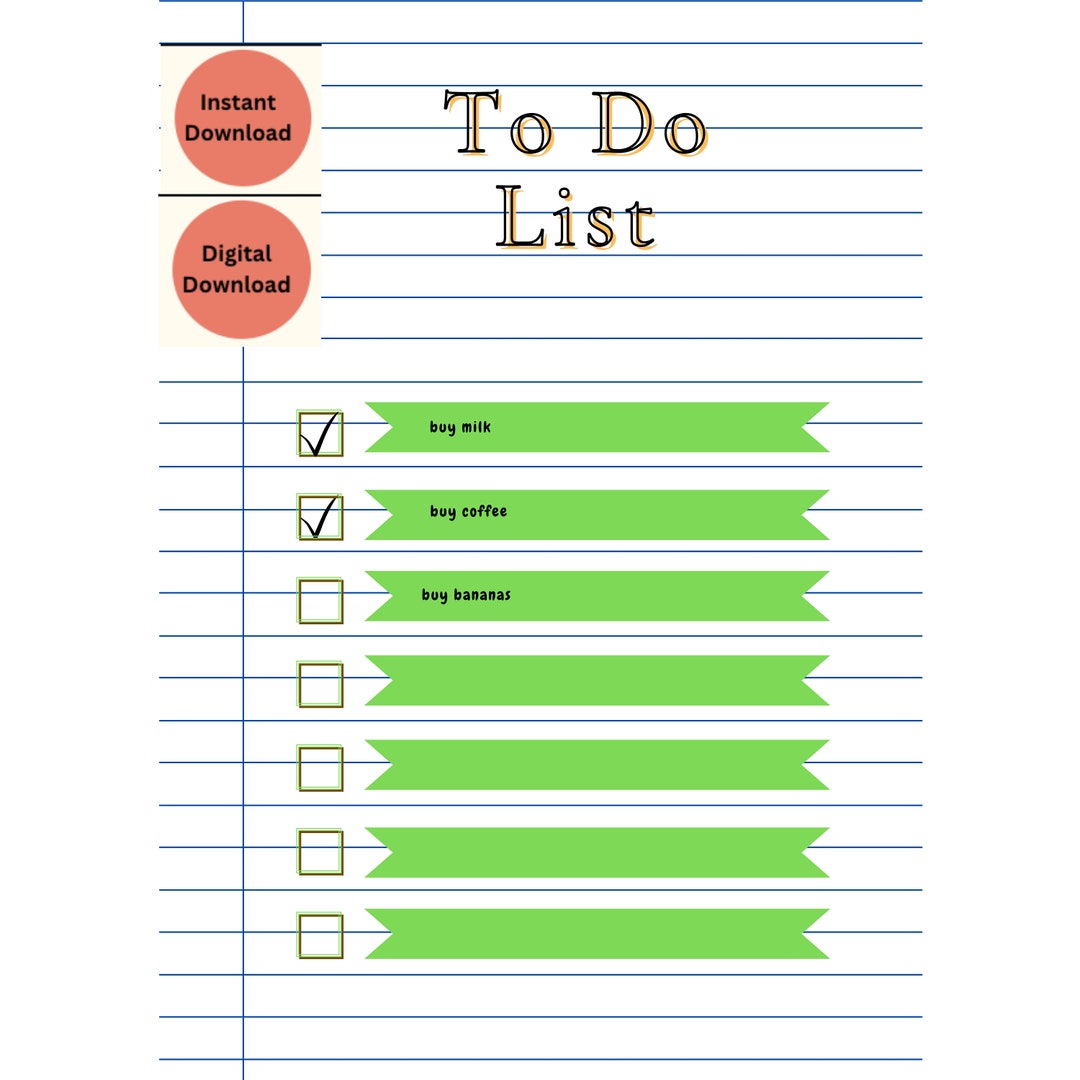 Simple Check List Printable Instant Download - Etsy Australia