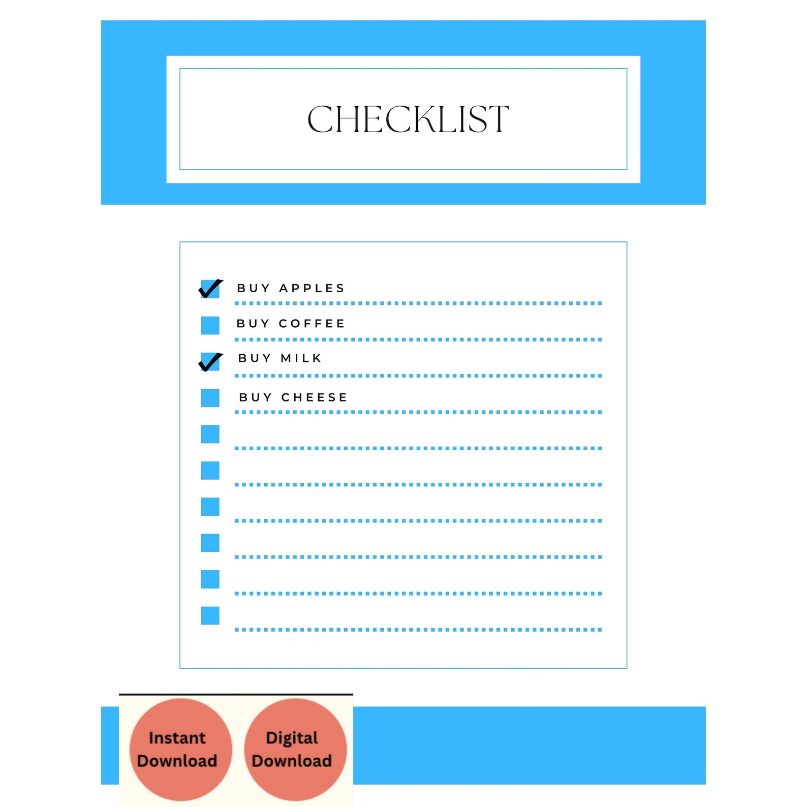 Simple Check List Printable Instant Download - Etsy