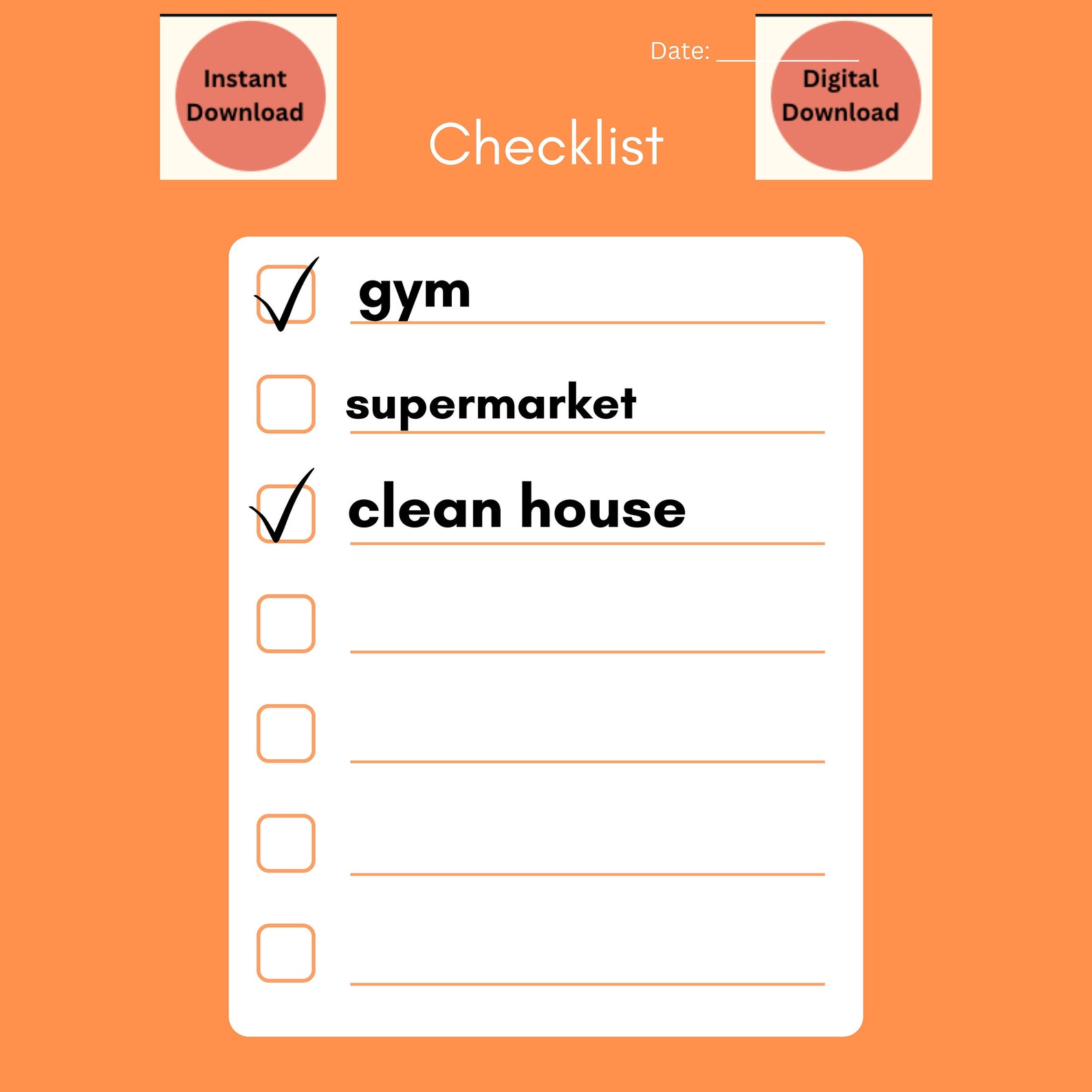 Simple Check List Printable Instant Download - Etsy