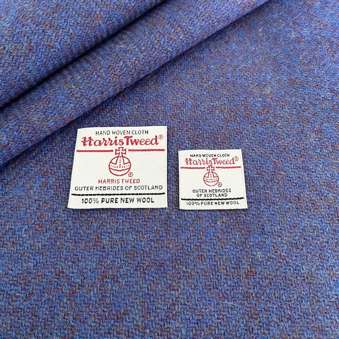 Harris Tweed Fabric, Periwinkle Blue, 100% Wool Fabric Piece, With ...