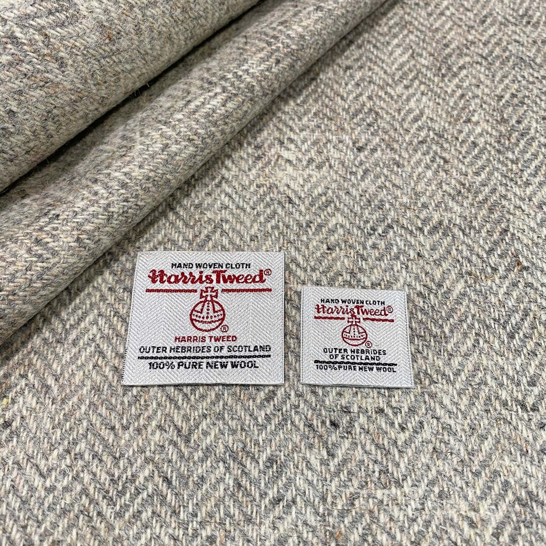 Harris Tweed Fabric, Grey & Oatmeal Herringbone, 100% Wool, Fabric ...