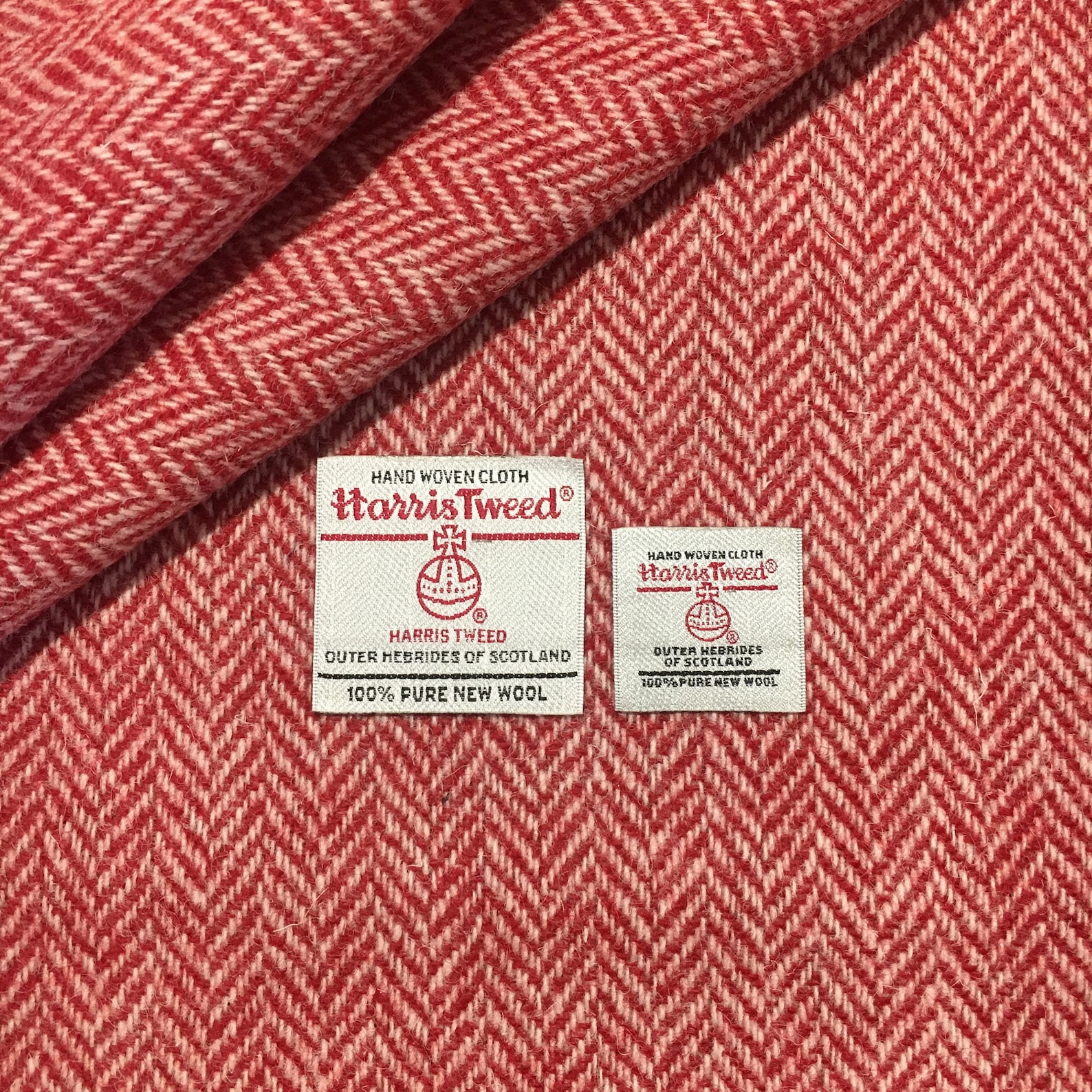 Harris Tweed Fabric Red & White Herringbone 100% Wool - Etsy UK