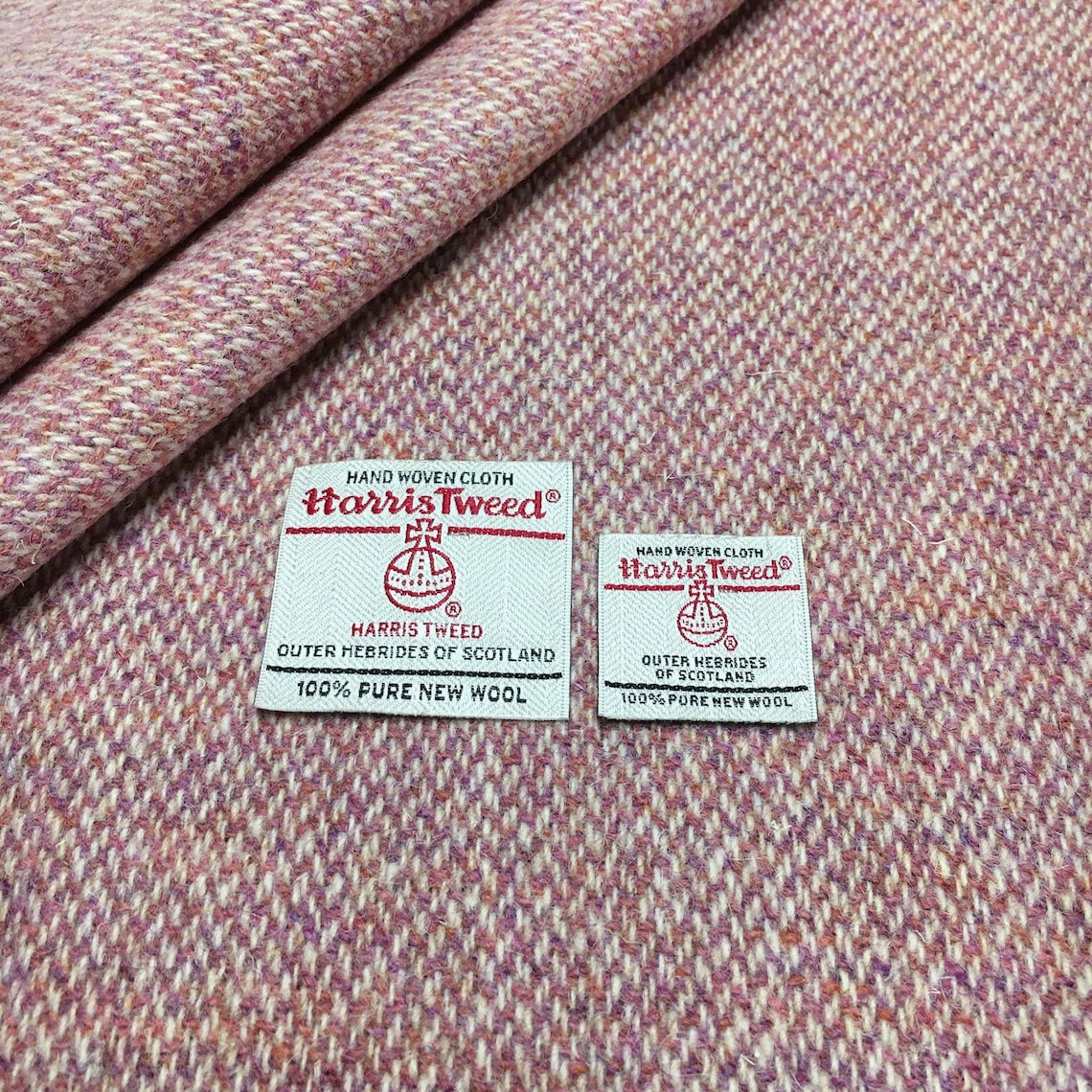 Harris Tweed Fabric Blush Pink Barleycorn Weave 100% Wool - Etsy