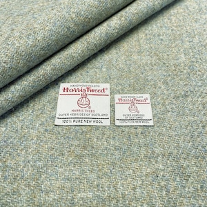 Harris Tweed Fabric, Sage Harris Tweed, With Authenticity Labels, 100% ...