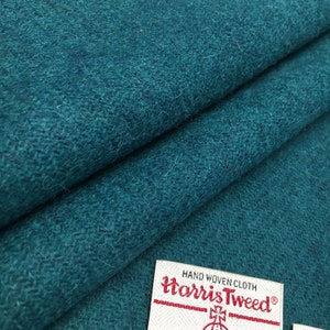 Harris Tweed Fabric, Dark Turquoise, 100% Wool, Fabric, Blue, With ...