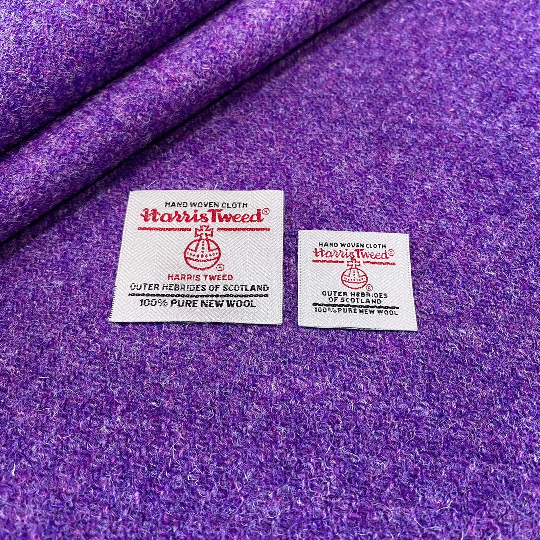 Harris Tweed Fabric, Dark Violet, 100% Wool Fabric Piece, With ...