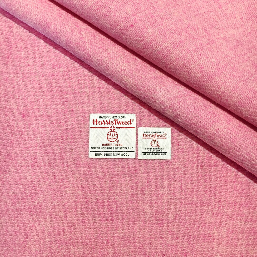 Harris Tweed Fabric, Baby Pink, Light Pink, Pastel Pink, Fabric Piece ...