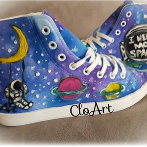 Painted Sneakers I Need More Space Galaxy Sneakers Cosmos Shoes Galaxy ...
